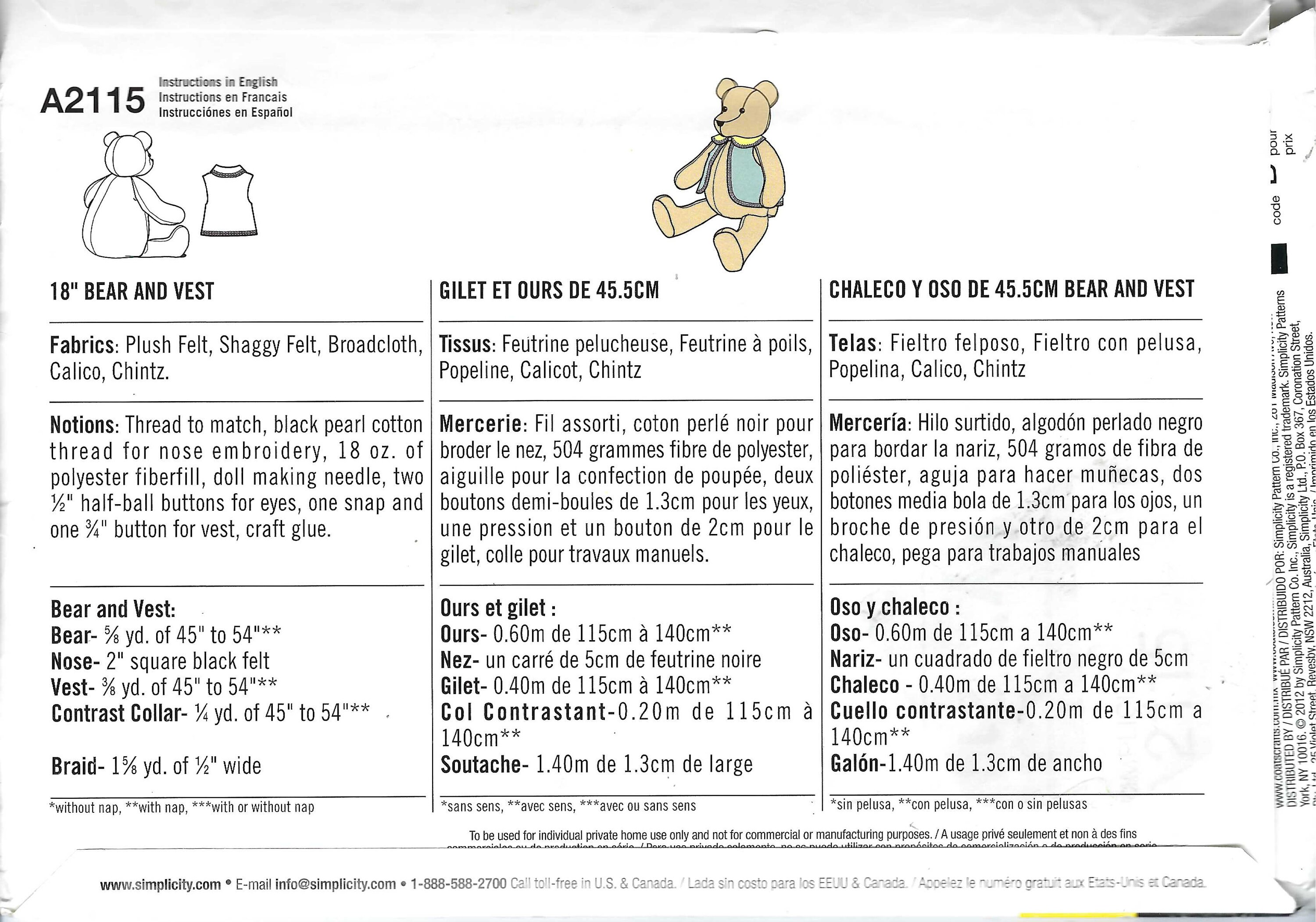 Uncut Simplicity 2115 Mccalls 9547 Sewing Pattern It's Sew Simple 18 ...