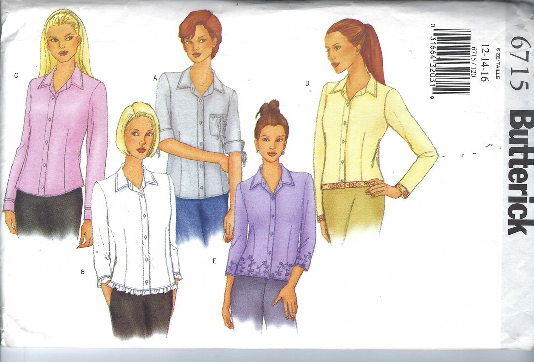 Uncut Butterick Sewing Pattern 6715 Butterick Misses' Petite Blouse ...