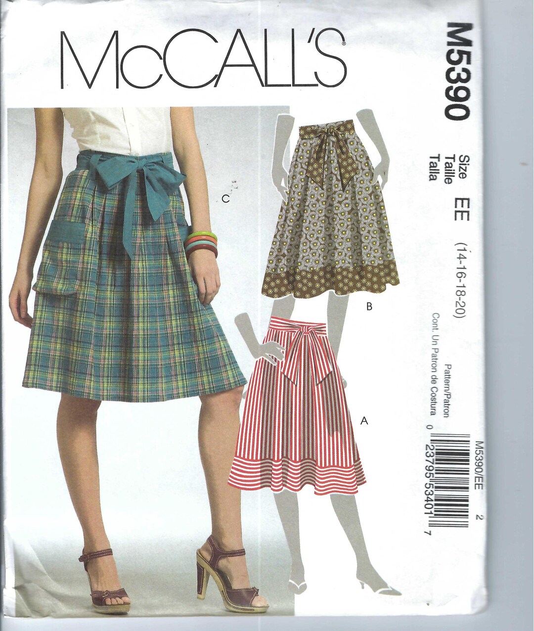 Uncut Mccalls Sewing Pattern 5390 Skirt Pattern, Sizes 14-16-18-20 ...