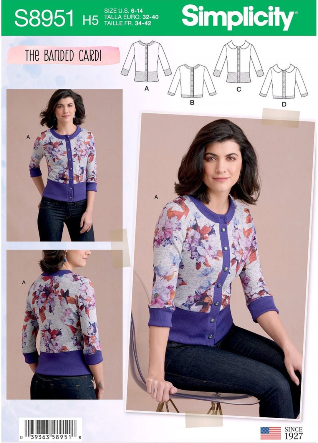 Uncut Simplicity Sewing Pattern 8951 Misses' Banded Knit Cardigans Size ...