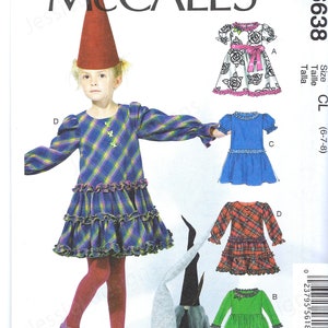 Uncut Mccall's Sewing Patterns 6638 Girls Dresses Sewing Pattern, Waist ...