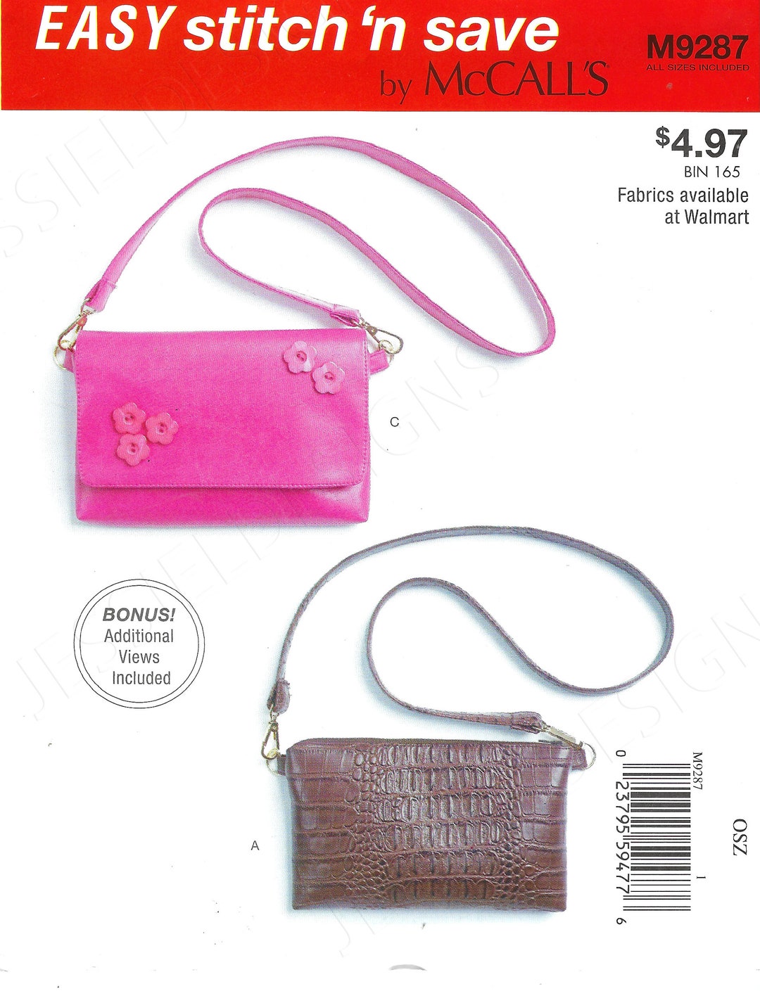 Uncut Mccalls Sew Sewing Pattern 9287 Waist Purses With - Etsy