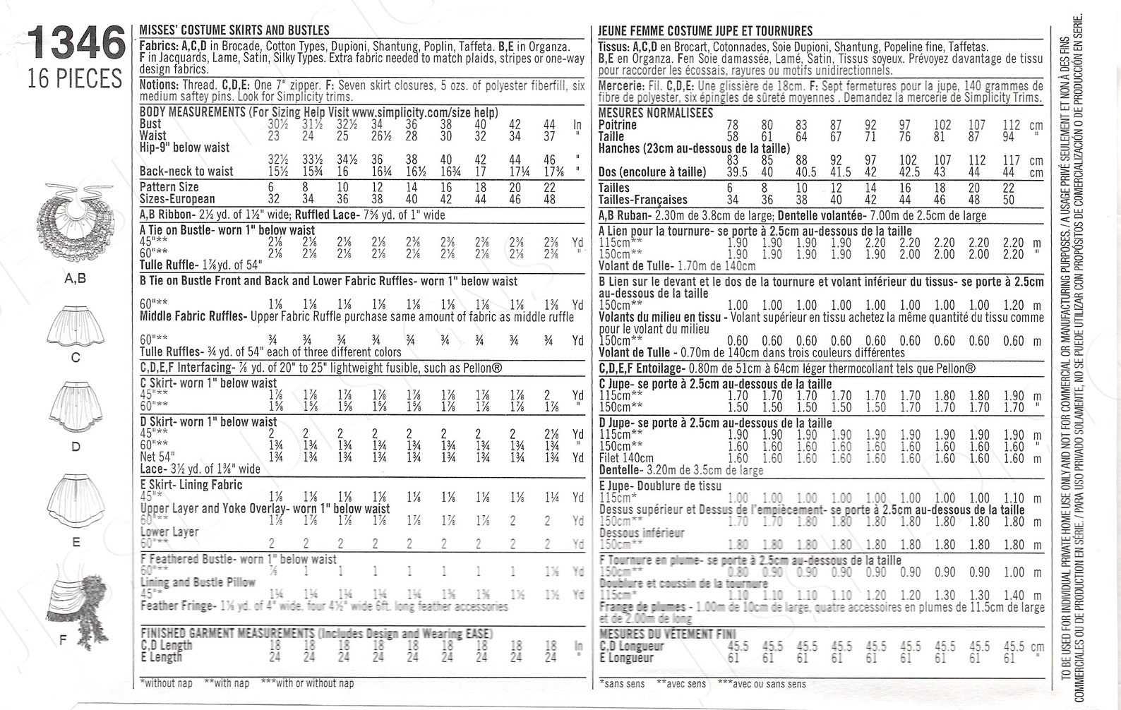 Uncut Simplicity Sewing Pattern 496 1346 Women's Halloween Costume ...