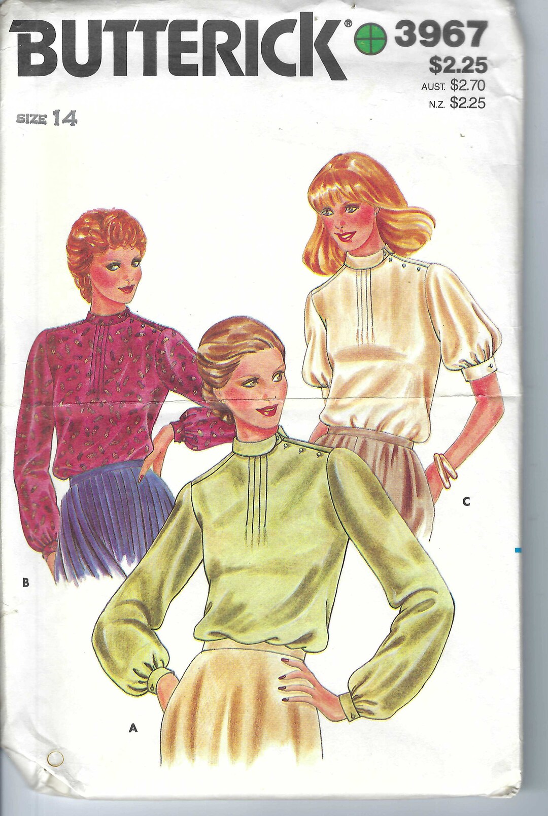 Uncut Vintage Butterick Sewing Pattern 3967 Misses Blouse Top Vtg/retro ...