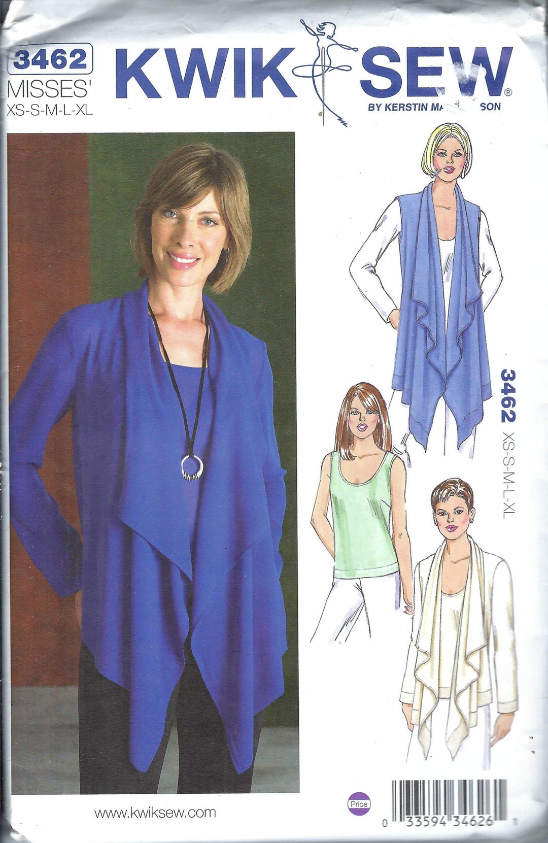 Uncut KWIK Sewing Pattern 3462, Misse's Jacket, Vest and Tank Top - Etsy