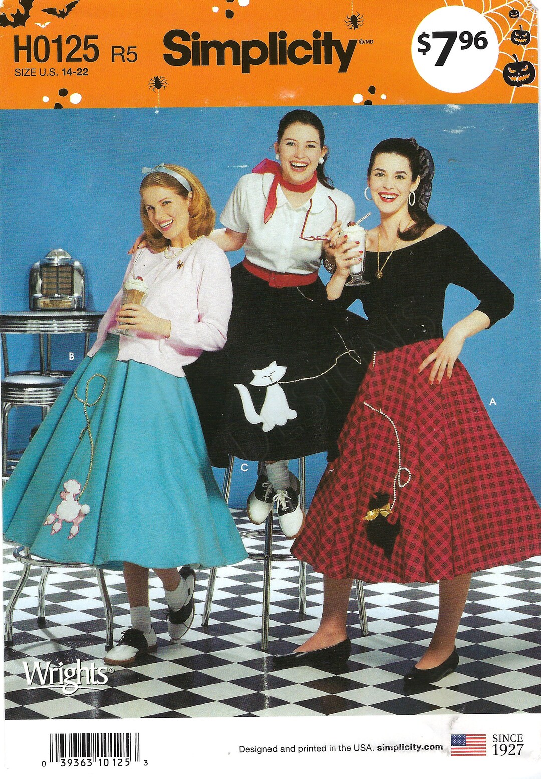 Uncut Simplicity Sewing Pattern 0125 5403 1950's Poodle Cat Scotty ...