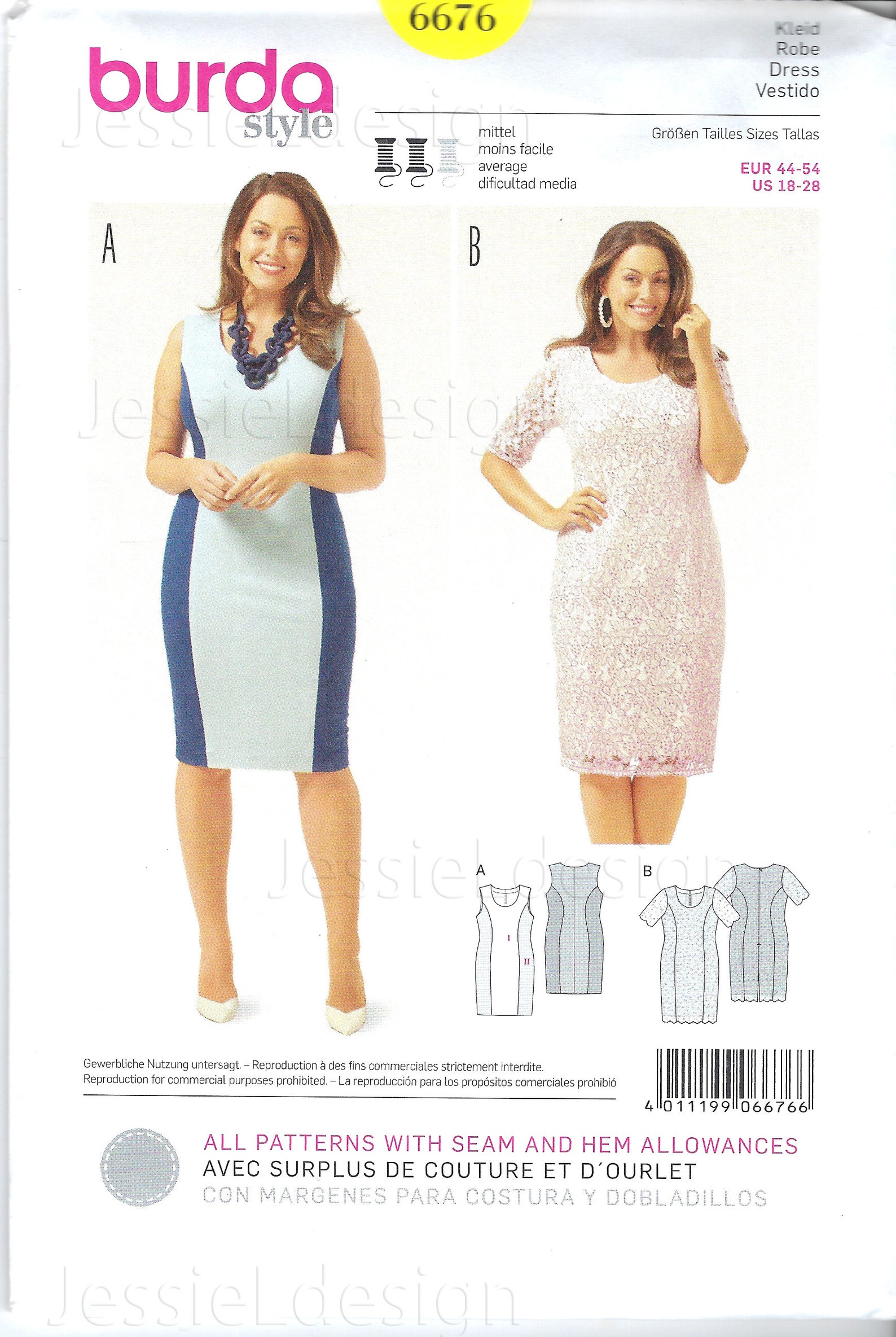 Uncut Burda Sewing Pattern 6676 Shift Dress Sewing Pattern - Etsy