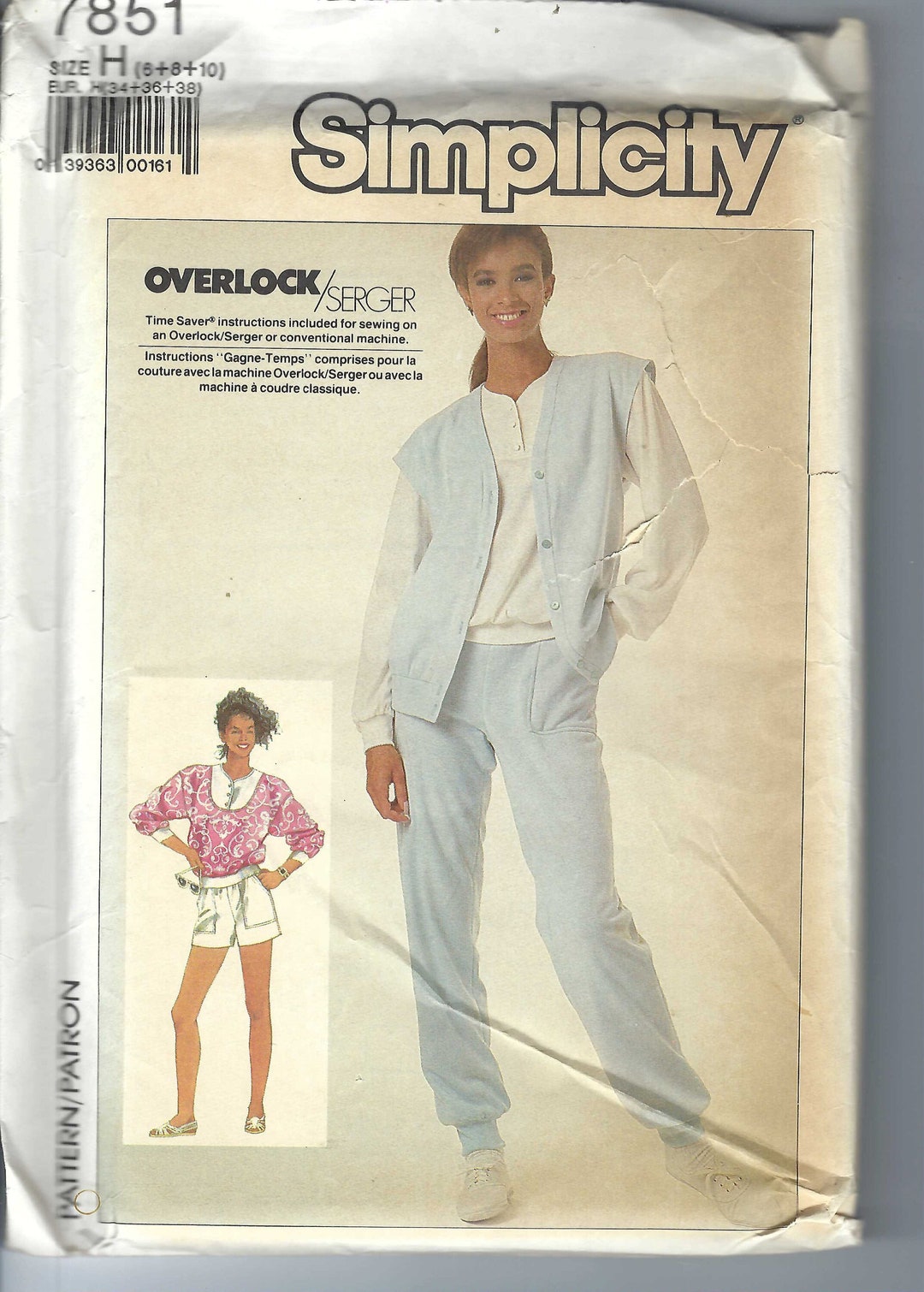 Uncut Vintage Simplicity Sewing Pattern Misses Knit Top, Vest, Pull on ...
