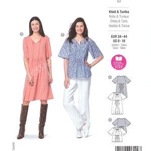 Uncut Burda Style Sewing Pattern 6129 Knee Length Dress and Tunic Size ...