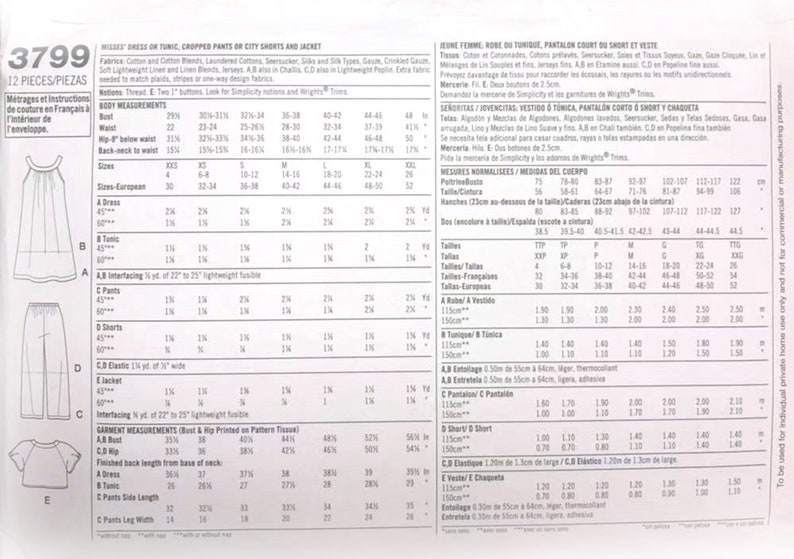 Uncut Simplicity Sewing Pattern 3799 Cropped Jacket Dress - Etsy