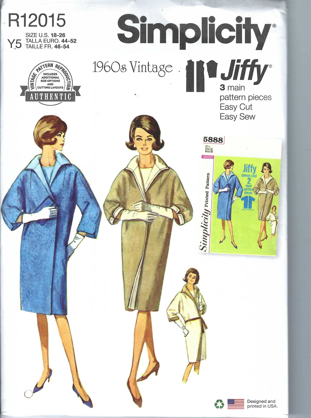 Uncut Simplicity Sewing Pattern Womens Jacket, Long Jacket, Vintage ...