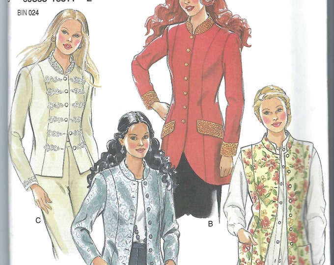 Uncut New Look Sewing Pattern 6443 Jackets Long Vests Sizes 8 10 12 14 ...