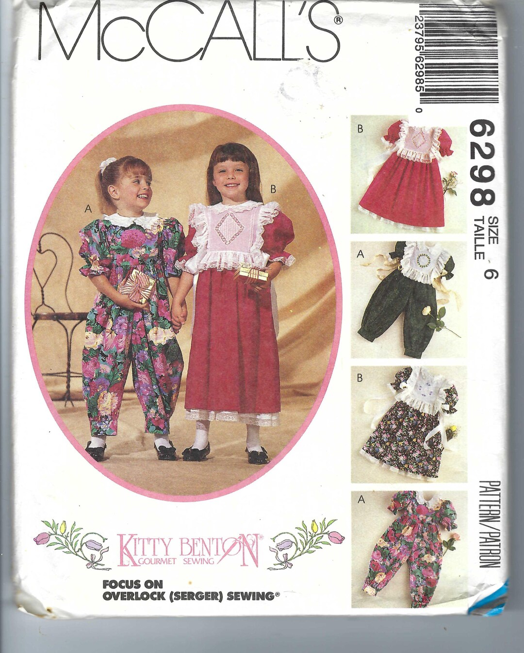 UNCUT Vintage Mccall's Sewing Pattern 6298 Kitty Benton Gourmet Sewing ...