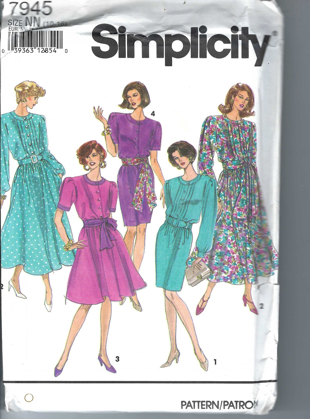 Uncut Vintage Simplicity Sewing Pattern Dress Pattern 7945 Size 10-16 ...