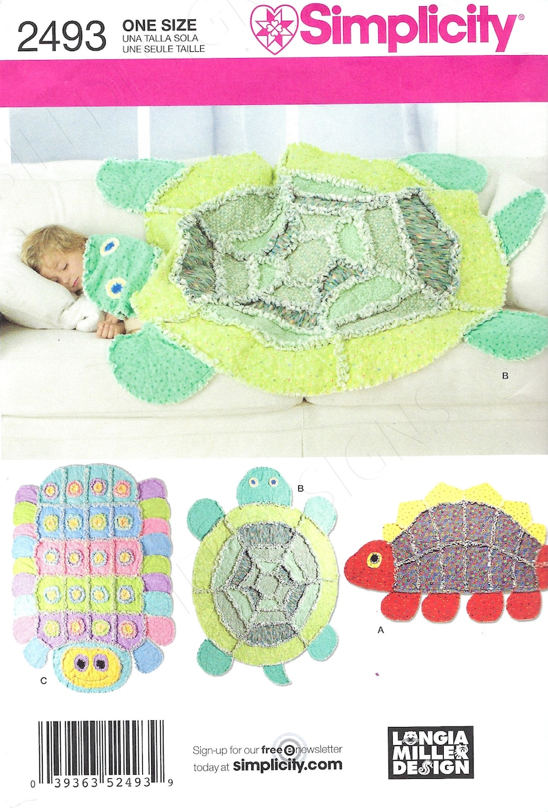 Uncut Simplicity Sewing Pattern 2493, Rag Top Quilt Pattern, Rag Quilts ...