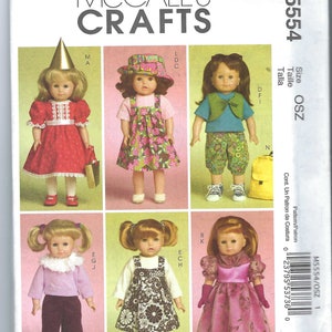 UNCUT Mccalls Sewing Pattern 5554 18 Inch “american Girl” Style Doll ...