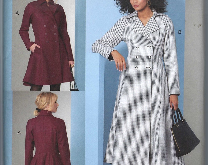 Uncut Vogue Sewing Pattern Womens Jacket, Lined Coat Pattern, Long Jacket, Fit and Flare Coat ...