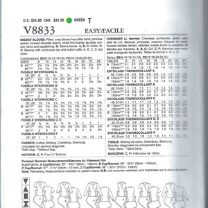 Uncut Vogue Sewing Pattern Easy Fitted Wrap Blouse Pattern - Princess ...