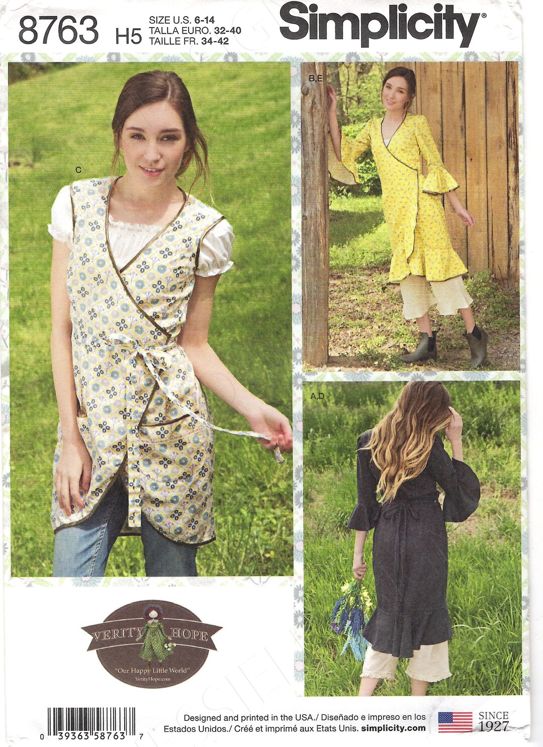 Uncut Simplicity Sewing Pattern 8763 Misses' Apron Dress Size 6-14 14 ...