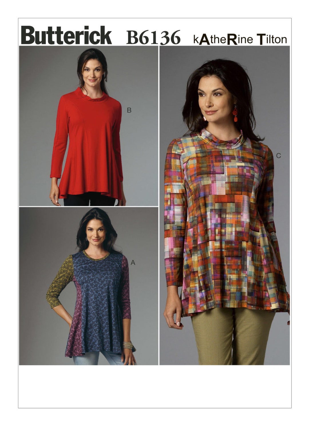 Uncut Butterick Sewing Pattern B6136 6136 Misses' Fit and Flare Tunics ...