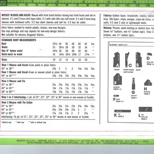 Uncut Vintage Simplicity Sewing Pattern Long Short Sleeve Blouse and ...