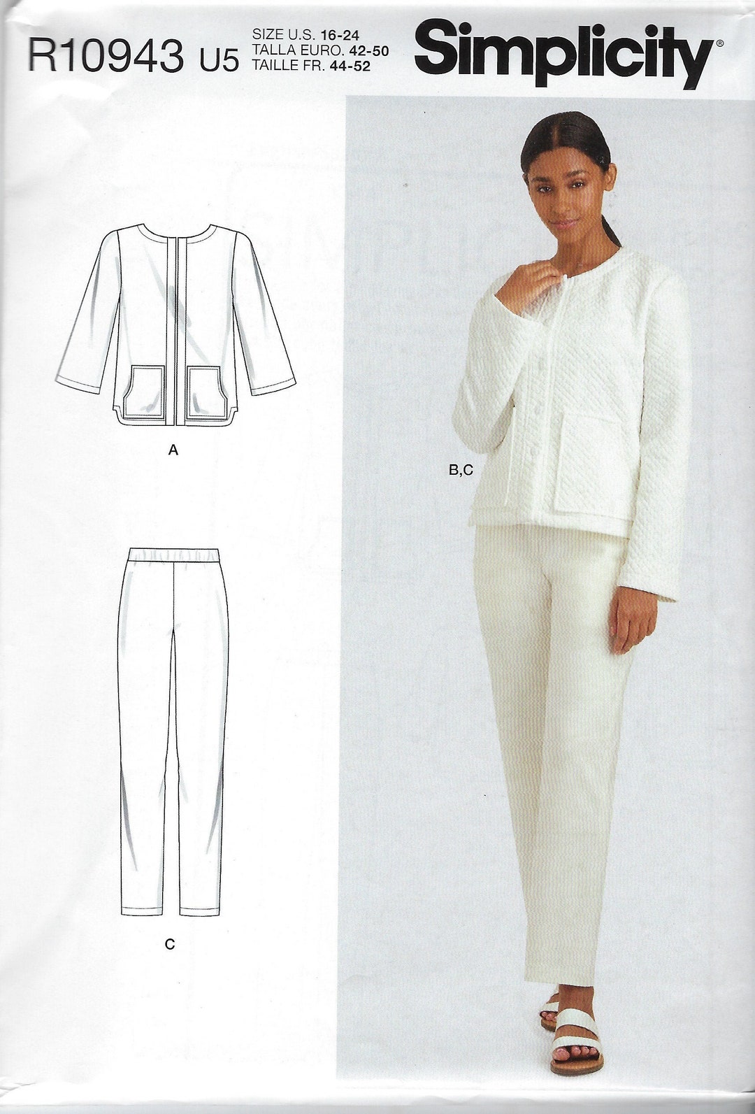Uncut Simplicity Sewing Pattern 11059 10943 9228 Misses Top and Pants ...