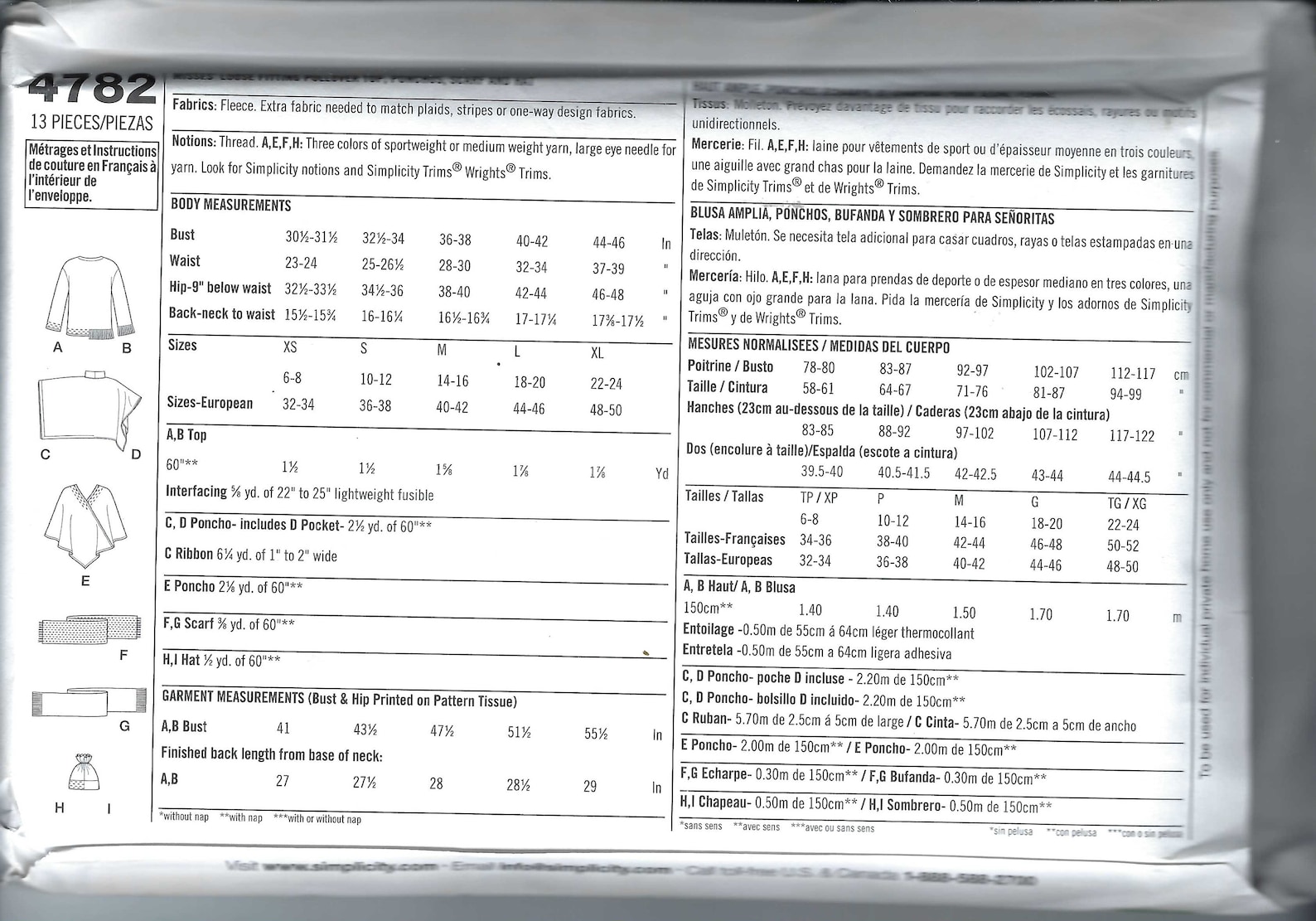 Uncut Simplicity Sewing Pattern 4782 Womens Pullover Top - Etsy