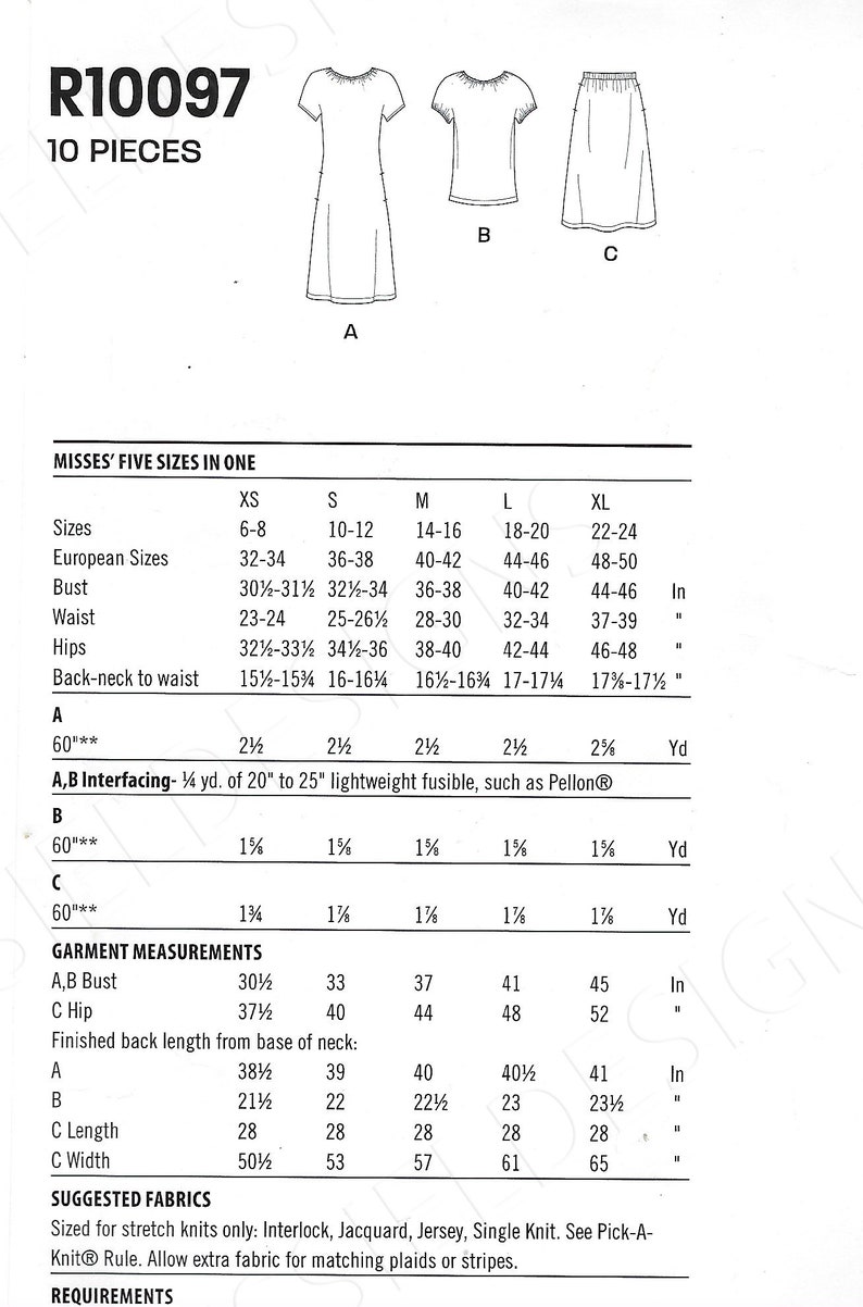 Uncut New Look Sewing Pattern 10097 6626 R10097 Misses' - Etsy