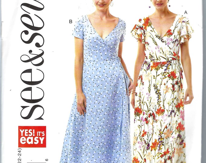 Uncut Butterick Sewing Pattern 6543 Misses Wrap Dress Size 8-24 FF - Etsy