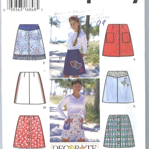 Uncut Vintage Simplicity Sewing Pattern 9652, Girls' Skirts, Size AA (7 ...