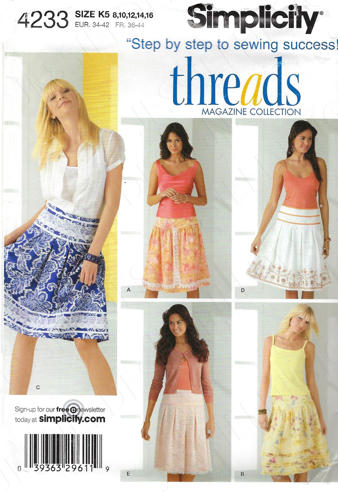 Uncut Simplicity Sewing Pattern 4233 Easy Skirt, Midi, Maxi, Modest ...