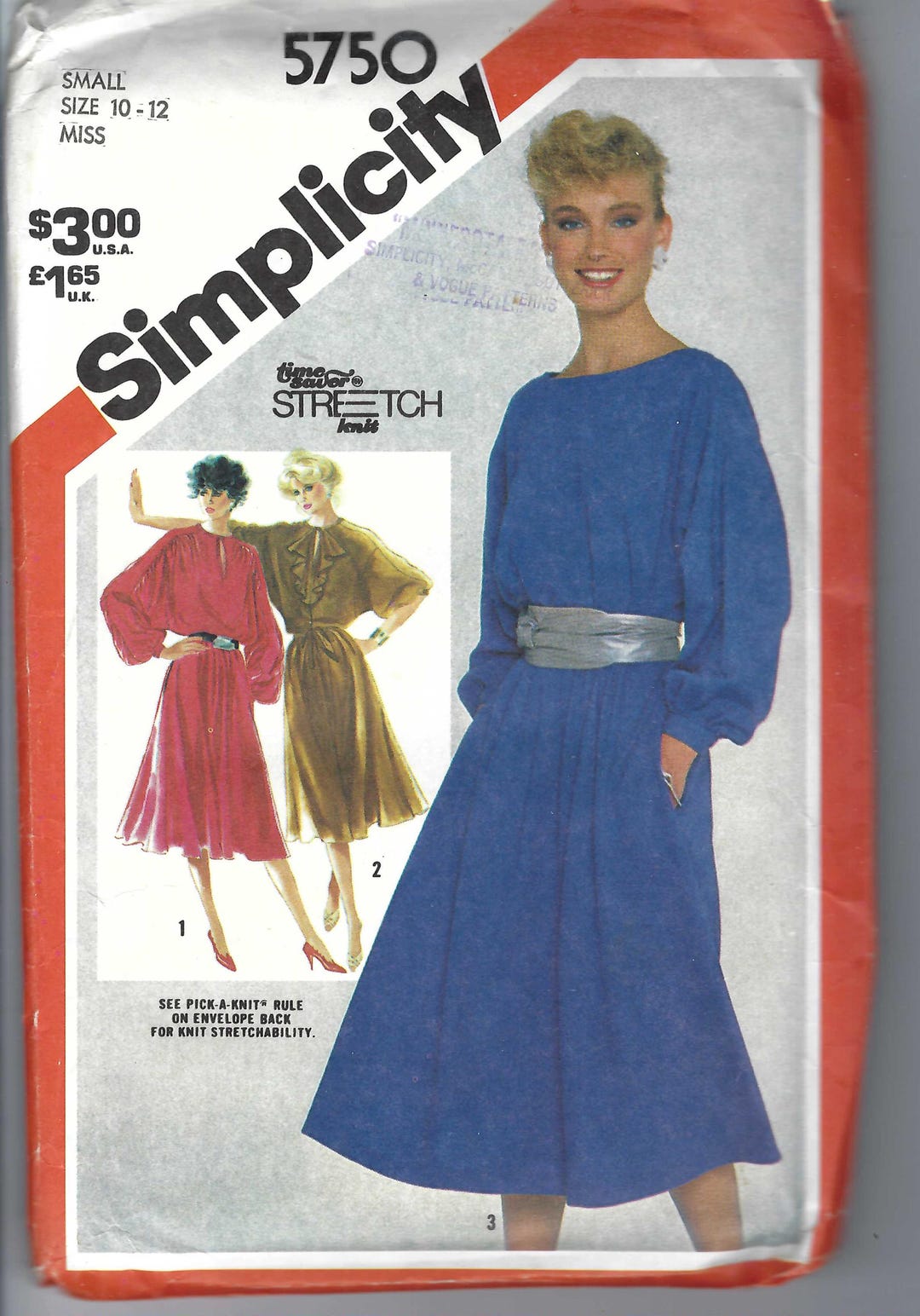 Uncut Vintage Simplicity Sewing Pattern Jumper / Jersey Bat Winged ...