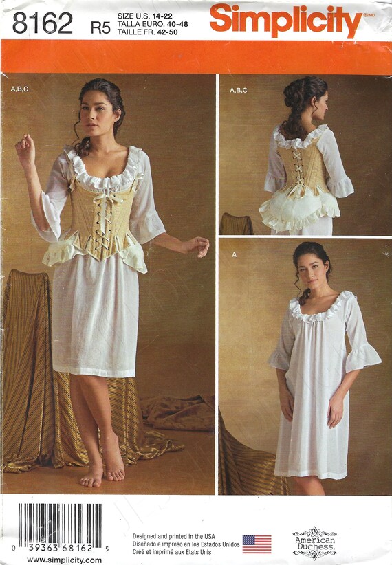 Uncut Simplicity Sewing Pattern 8162 18th Century - Etsy