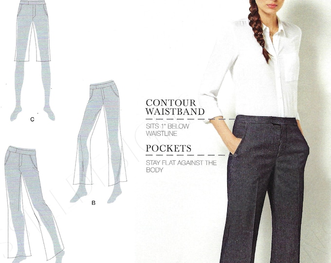 Uncut Simplicity Sewing Pattern 8056 Fit Women's Flared Legged Pants or ...