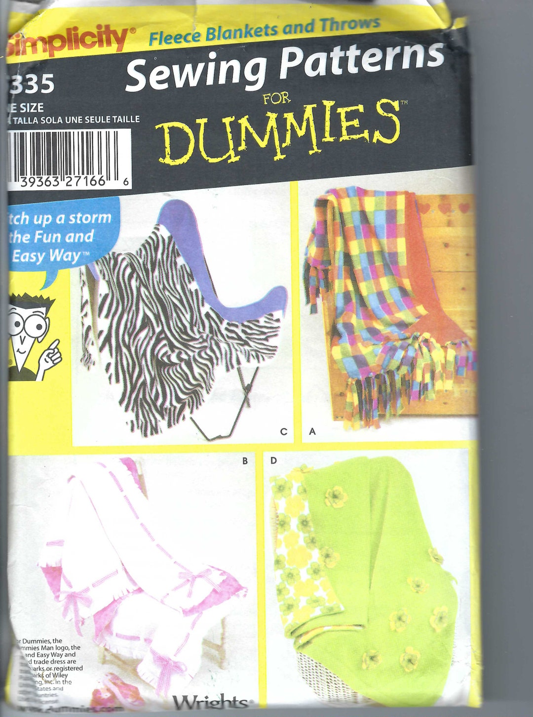 Uncut Simplicity Sewing Pattern Fleece Blankets and Throws Original ...