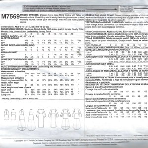 UNCUT Mccalls Sewing Pattern 7569 Sewing Pattern Misses Column and ...
