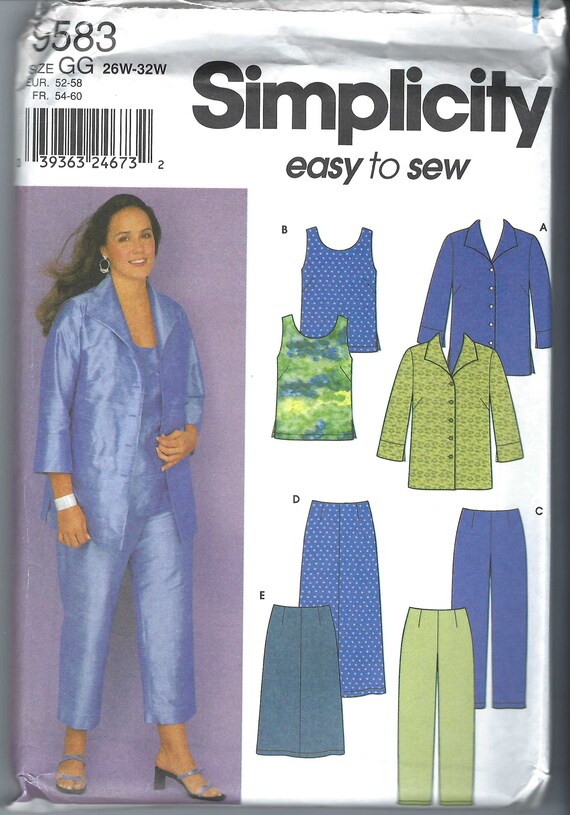 Uncut Simplicity Sewing Pattern 9583 Easy to Sew Wardrobe - Etsy