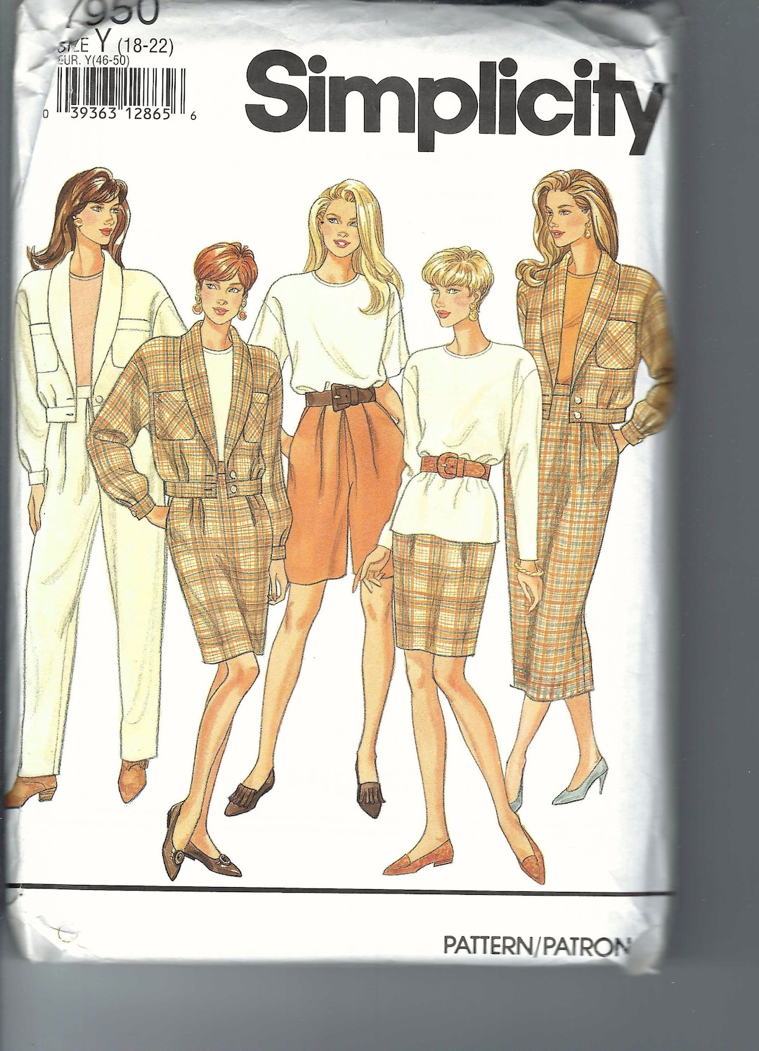 Uncut Vintage Simplicity Sewing Pattern 7950 Misses Unlined Jacket, Top ...