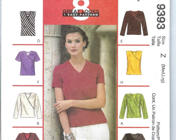 Uncut Vintage Mccall's Sewing Pattern 9393 Top, for Stretch Knit Fabric ...
