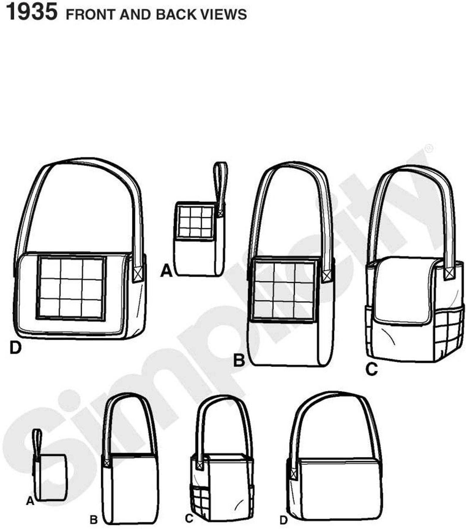 Simplicity 1935 Craft Pattern Womens Handbag or Tote in 4 | Etsy