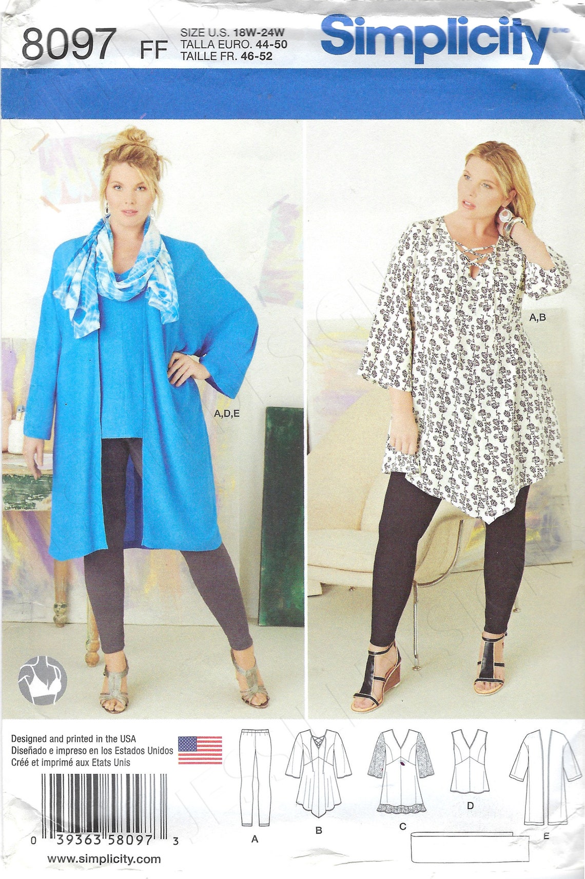 Uncut Simplicity Sewing Pattern 8097 FF Plus Size Women's - Etsy