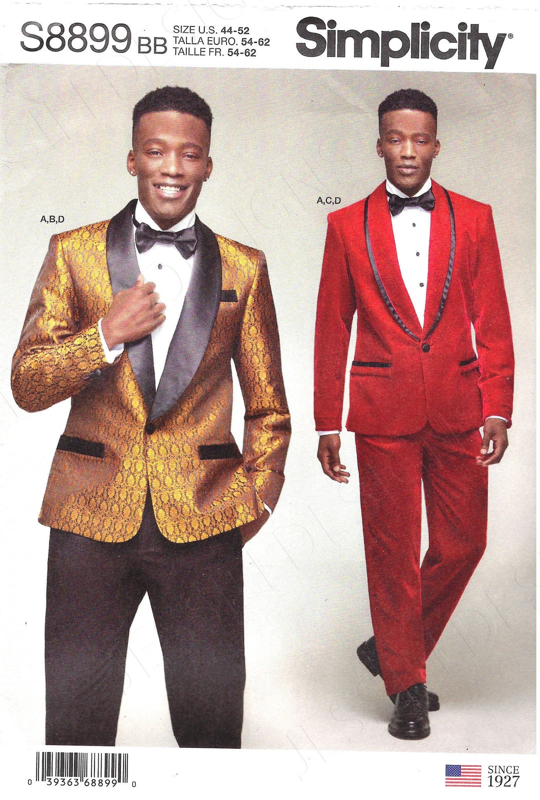 Uncut Simplicity Sewing Pattern 8899 Tuxedo Jackets, Pants and Bow Tie ...