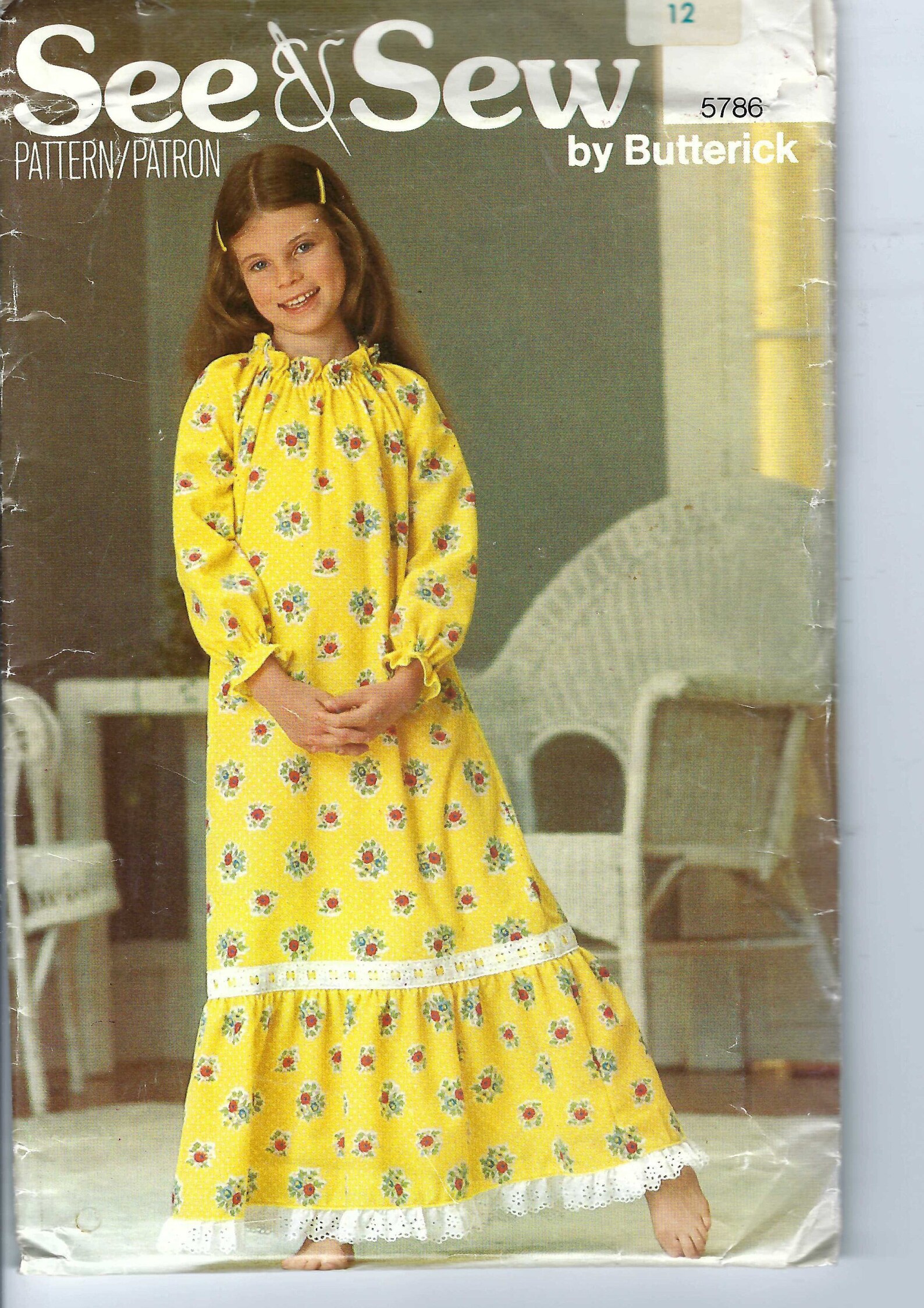 Uncut Vintage Butterick Sewing Pattern 5786 Victorian Boho Ruffle Neck ...