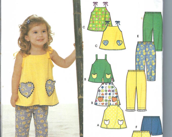 Uncut Simplicity Sewing Pattern 9785 Toddler Girls Top With Pockets ...