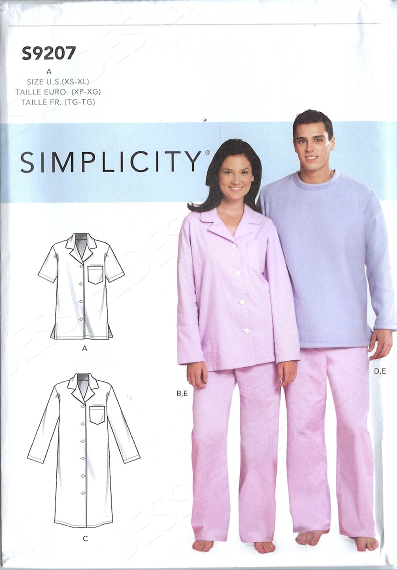Uncut Simplicity Sewing Pattern 9207 Misses' Men's - Etsy