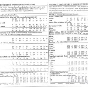 Uncut Simplicity Sewing Pattern 0629 8296 Blouse Dress Size 10-18 20-28 ...