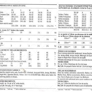 Uncut New Look Sewing Pattern 184 6439 Tunic Pattern Size XS-XL, Tunic ...