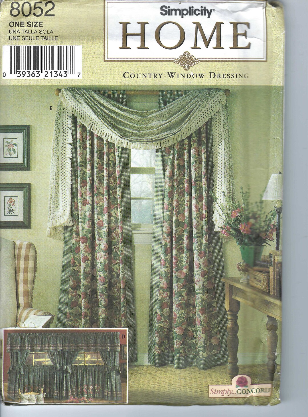 Uncut Simplicity Sewing Pattern 8052 Window Treatments Curtains Valance ...