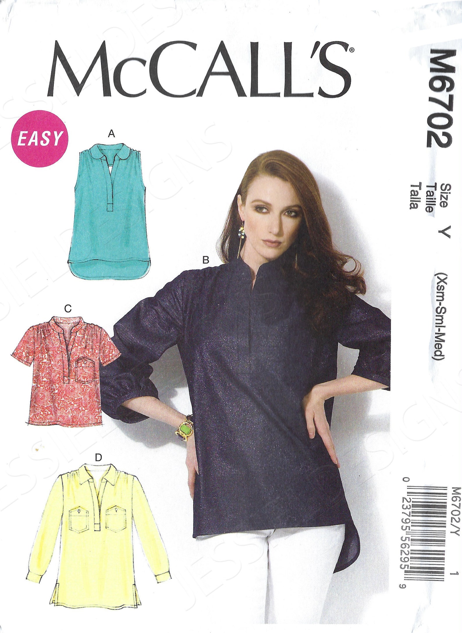 UNCUT Mccalls Sewing Pattern 6702 Misses Tops Sewing Pattern - Etsy