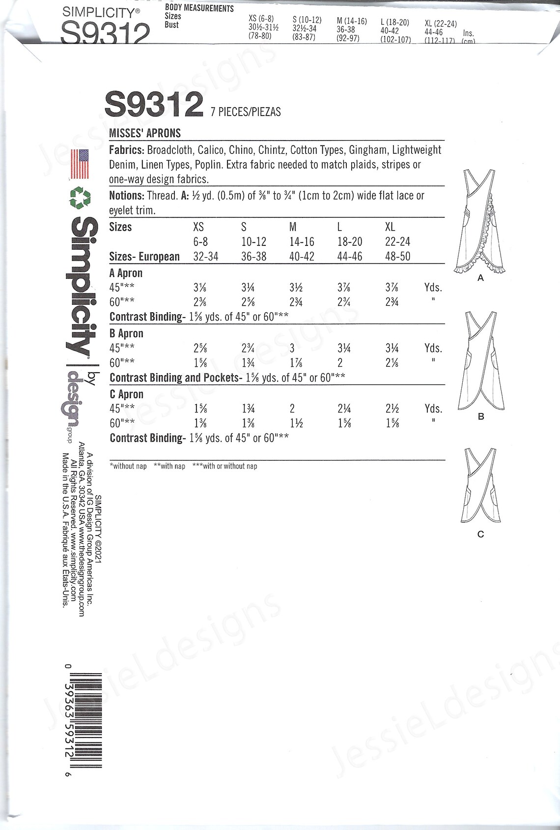 Uncut Simplicity Sewing Pattern 9312 Misses' Wrap Around - Etsy